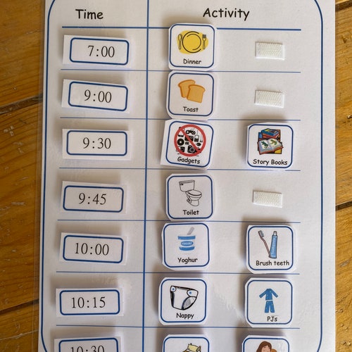 Visual Schedule With Digital Times - Etsy