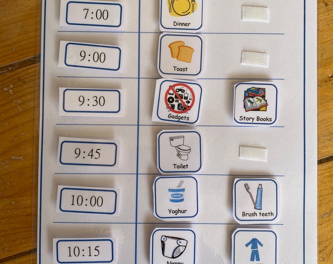 Visual Schedule With Digital Times - Etsy