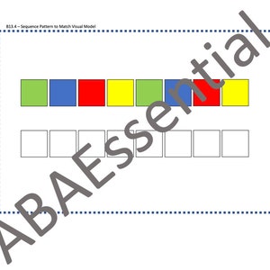 ABLLS-R B13 Materials Sequence Pattern to Match a Visual Model blocks ...