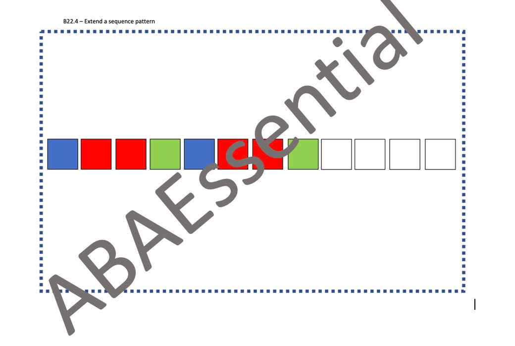 ABLLS-R B22 Flashcards Extend a Sequence Pattern blocks Not Included - Etsy