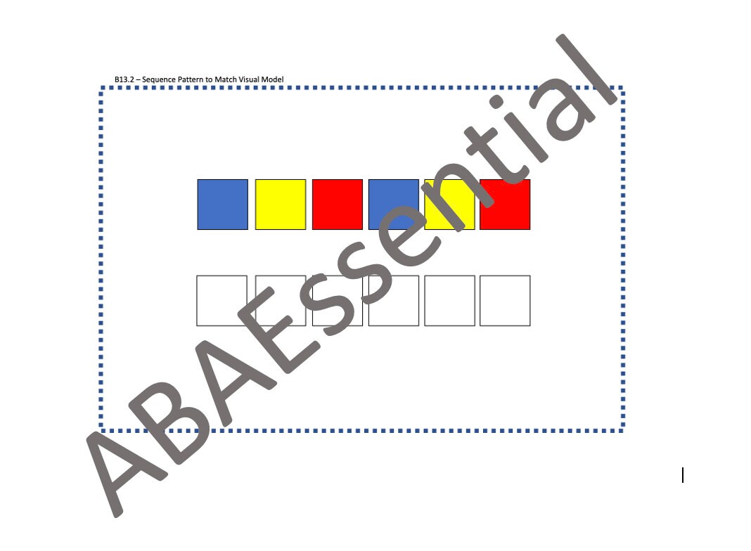 ABLLS-R B13 Materials Sequence Pattern to Match a Visual Model blocks ...