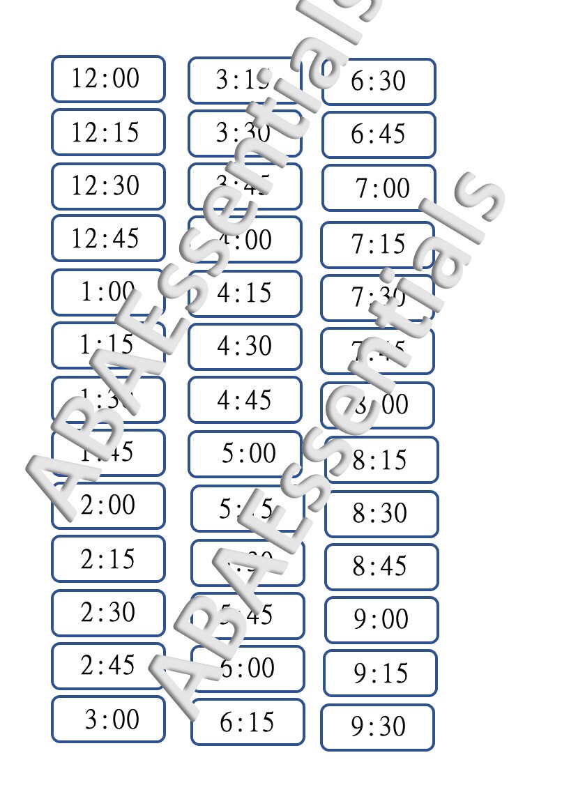 Visual Schedule With Digital Times - Etsy