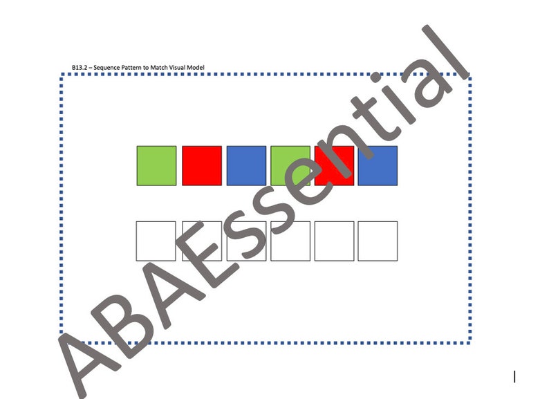 ABLLS-R B13 Materials Sequence Pattern to Match a Visual Model blocks ...