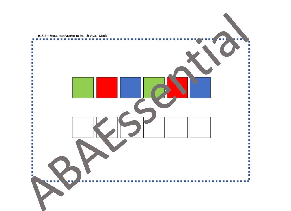 ABLLS-R B13 Materials Sequence Pattern to Match a Visual Model blocks ...