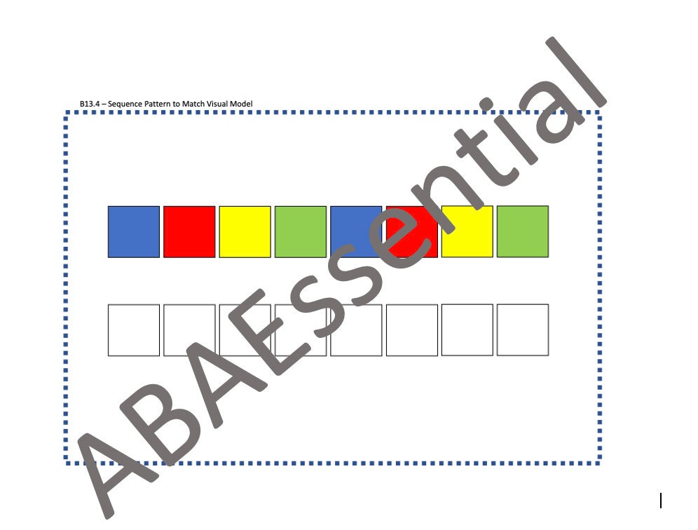 ABLLS-R B13 Materials Sequence Pattern to Match a Visual Model blocks ...