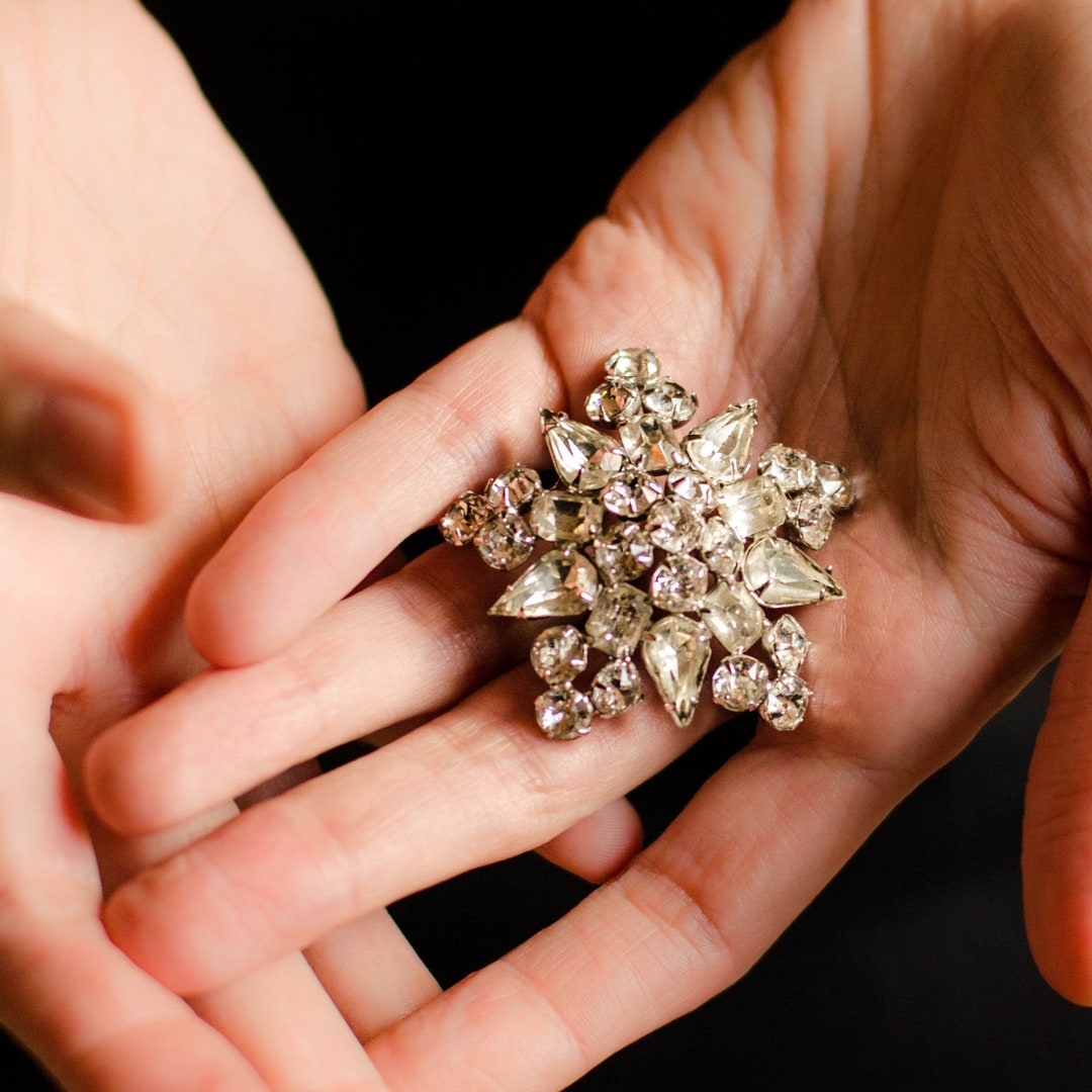 Kristall Stern Brosche Art Deco Schmuck, Strass himmlische Brosche ...