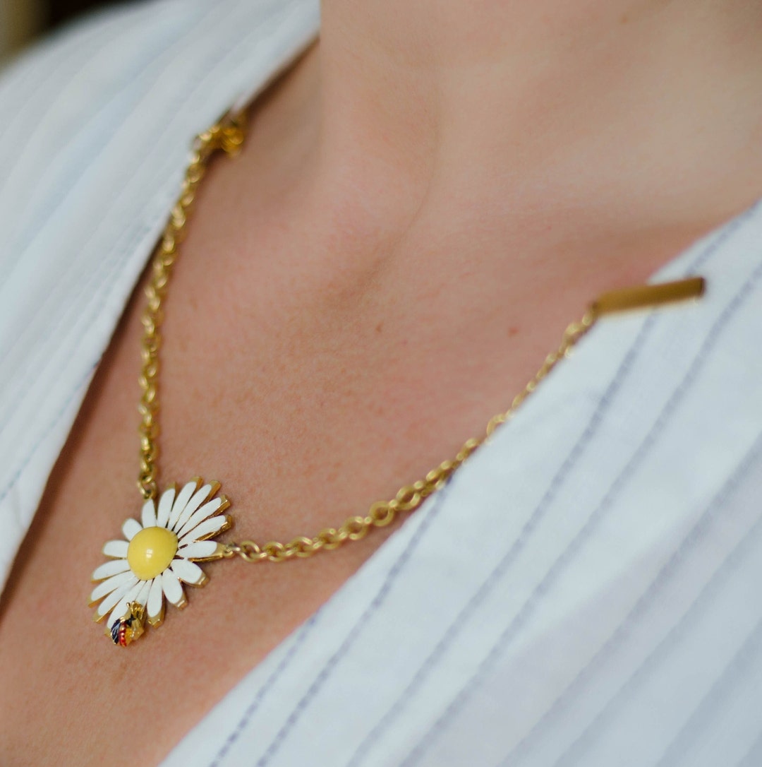 Daisy Sweater Guard, Enamel Collar Pins, Cottage Core Jewelry Popular ...