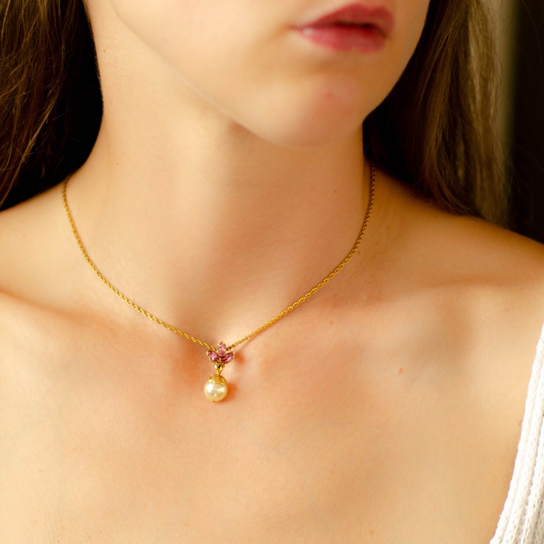 Single Pearl Choker by 1928 Jewelry, Small Pearl Necklace, Delicate ...