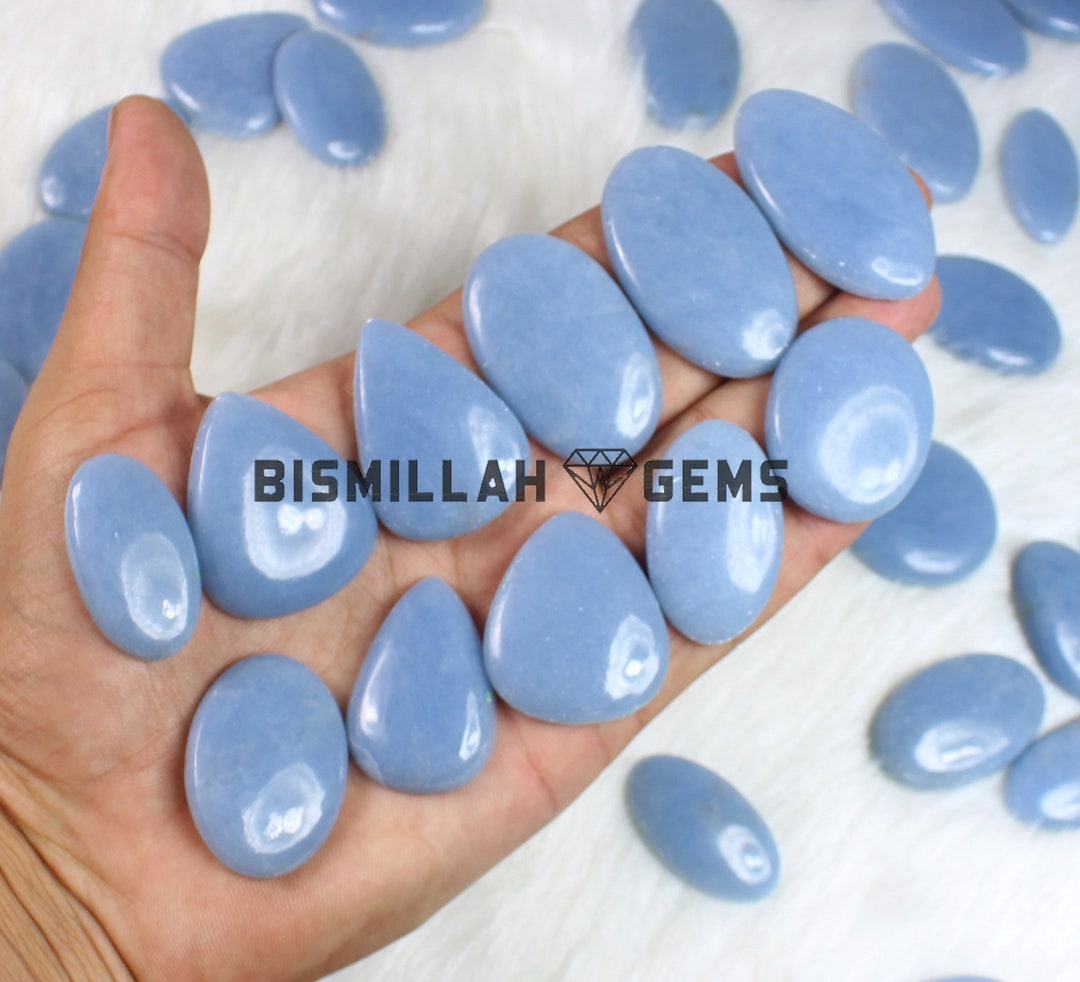 Angelite Gemstone, Natural Blue Angelite Cabochon, Wholesale Angelite ...