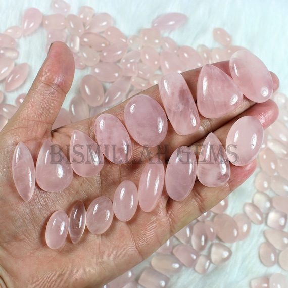 Natural Rose Quartz Gems Rose Quartz Cabs Loose Gemstone | Etsy