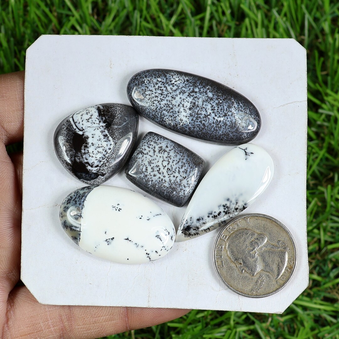 100% Natural Dendrite Opal Gemstone Lot, 5 Pieces 110 Carat, Beautiful ...