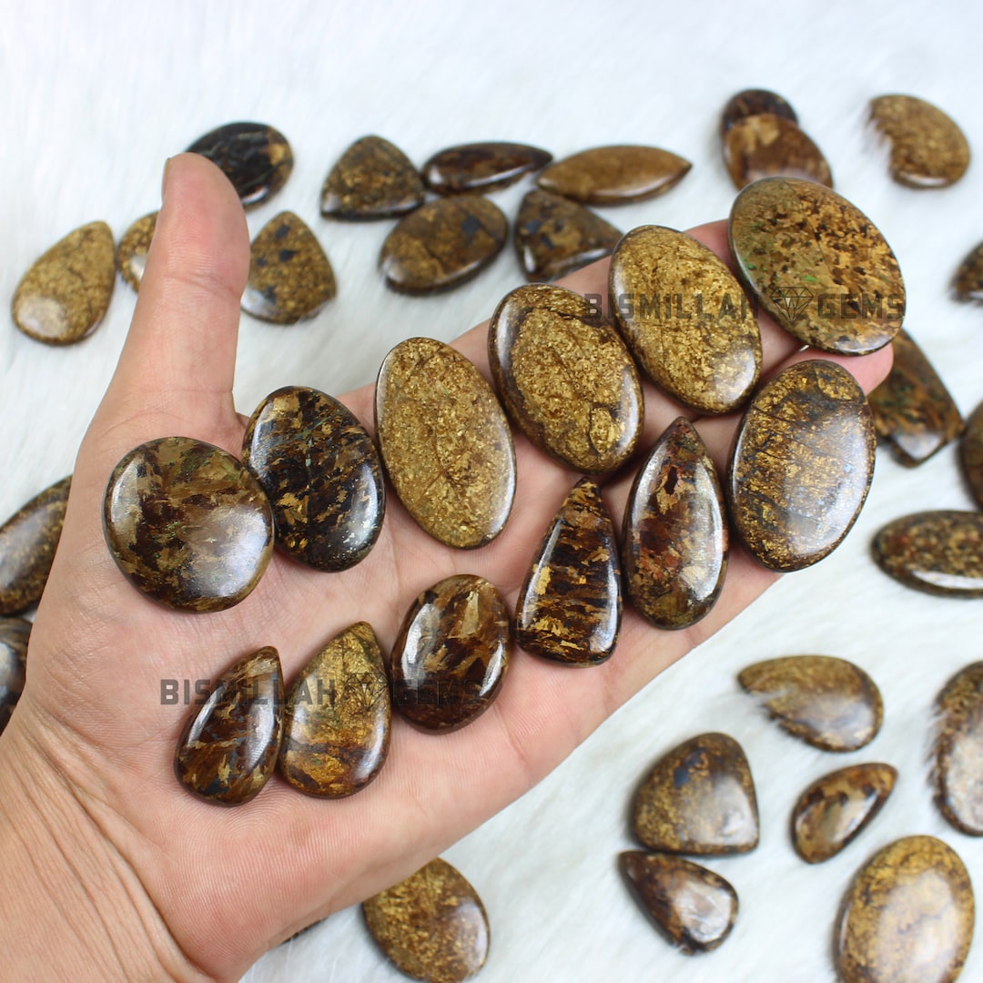 Natural Bronzite Gemstone Lot Alluring Bronzite Cabs Lot One - Etsy