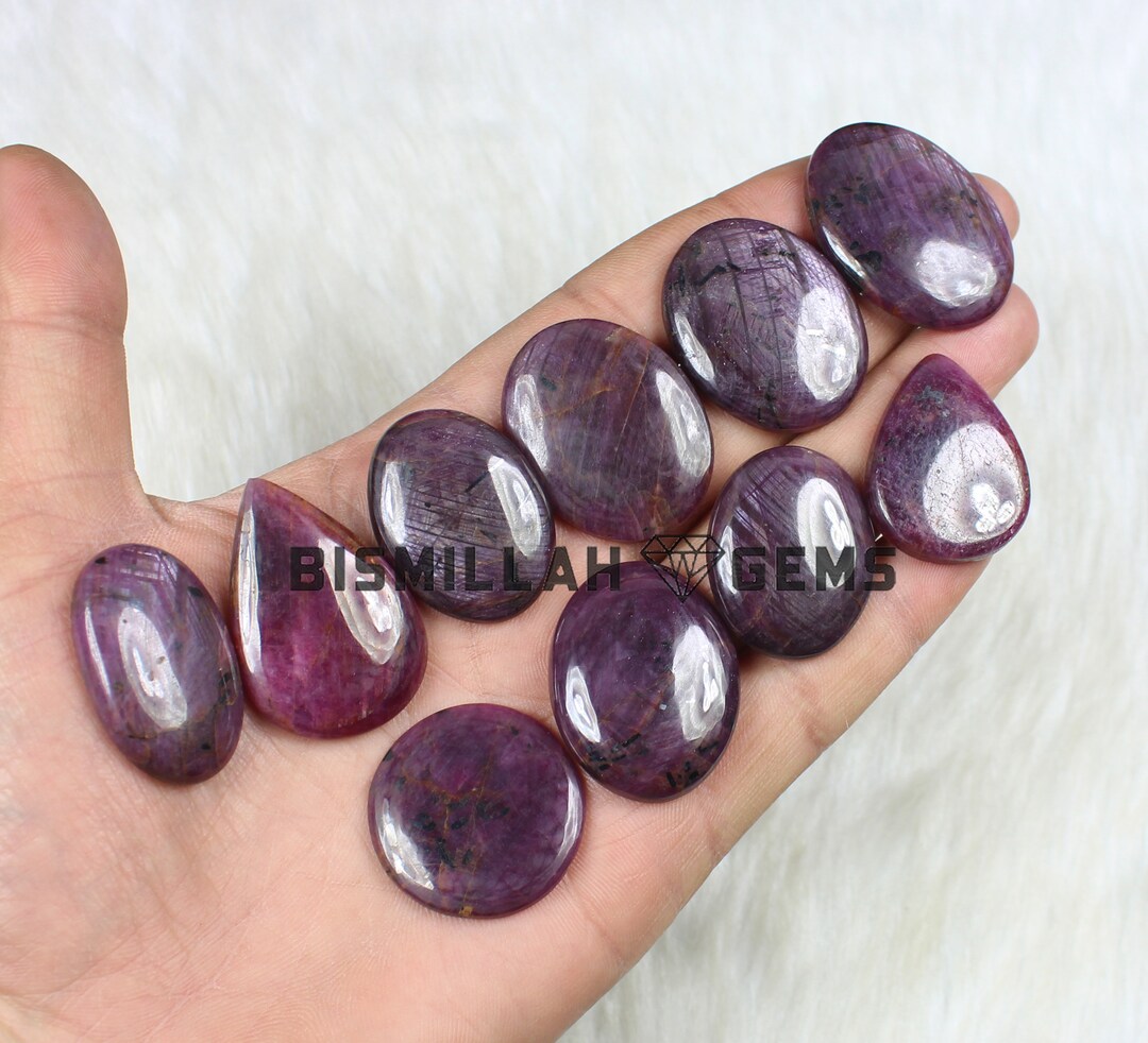 Star Ruby Gemstone, Natural Pink Star Ruby Cabochon, Mix Shape Handmade ...