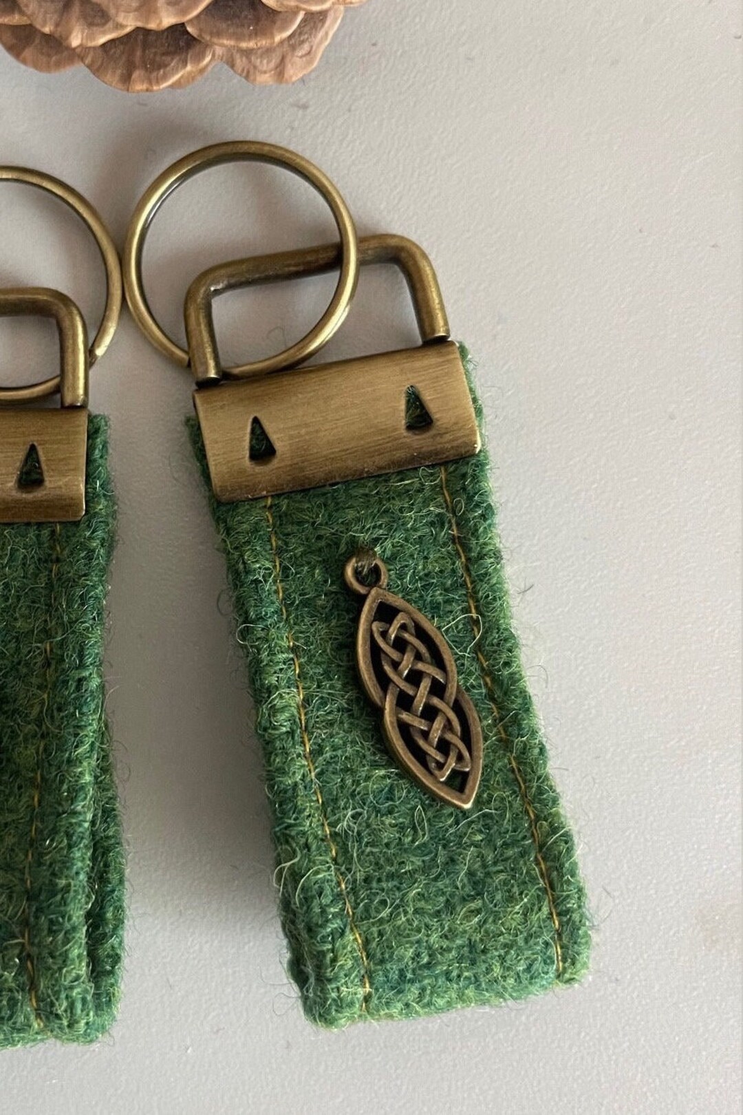 Harris Tweed Keychain With Celtic Knot, Irish Charm, Celtic Keepsake ...