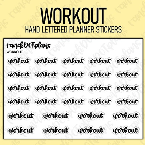 Cardio Stickers Workout Stickers Set of 45 Workout Planner | Etsy