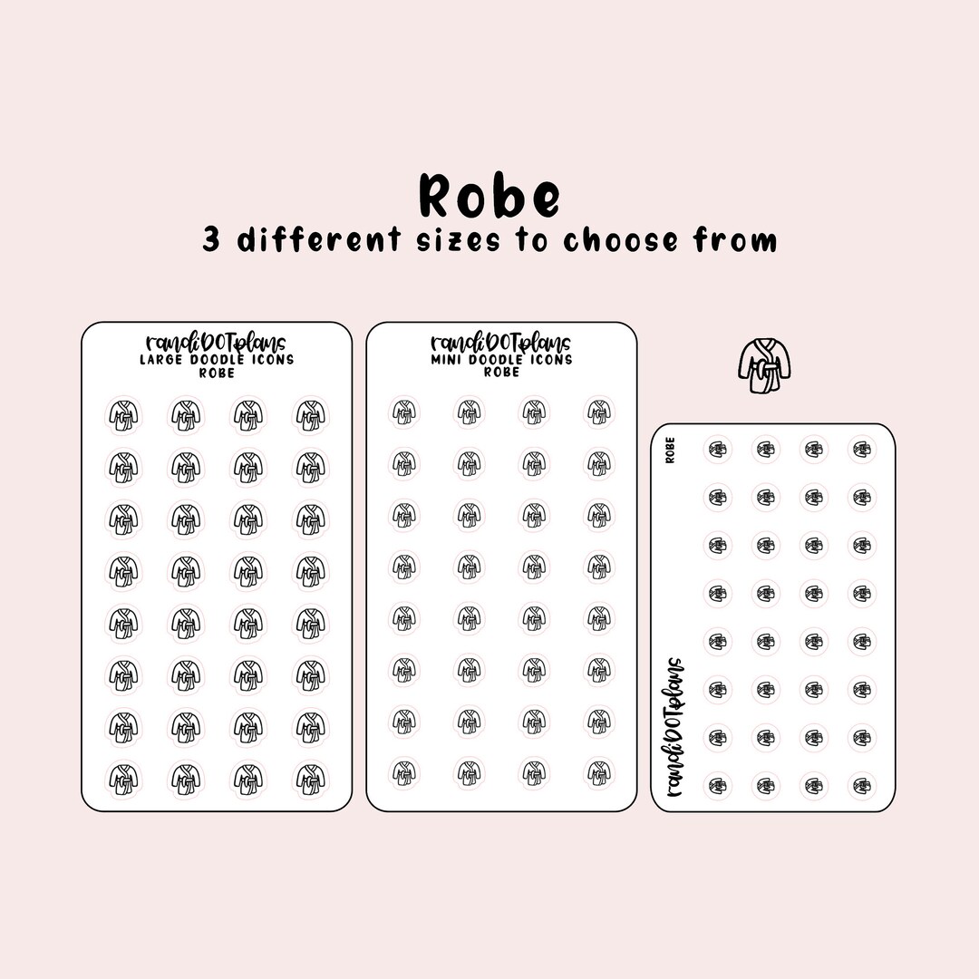 Robe Hand Drawn Icon Stickers for Your Paper Planner - Etsy