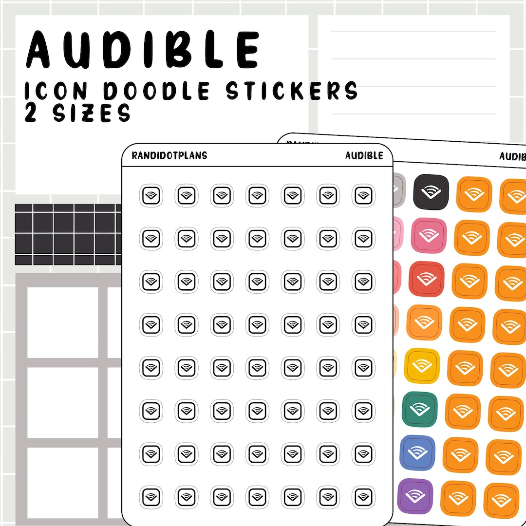 Audible - Hand Drawn Icon Stickers for Your Paper Planner - Etsy
