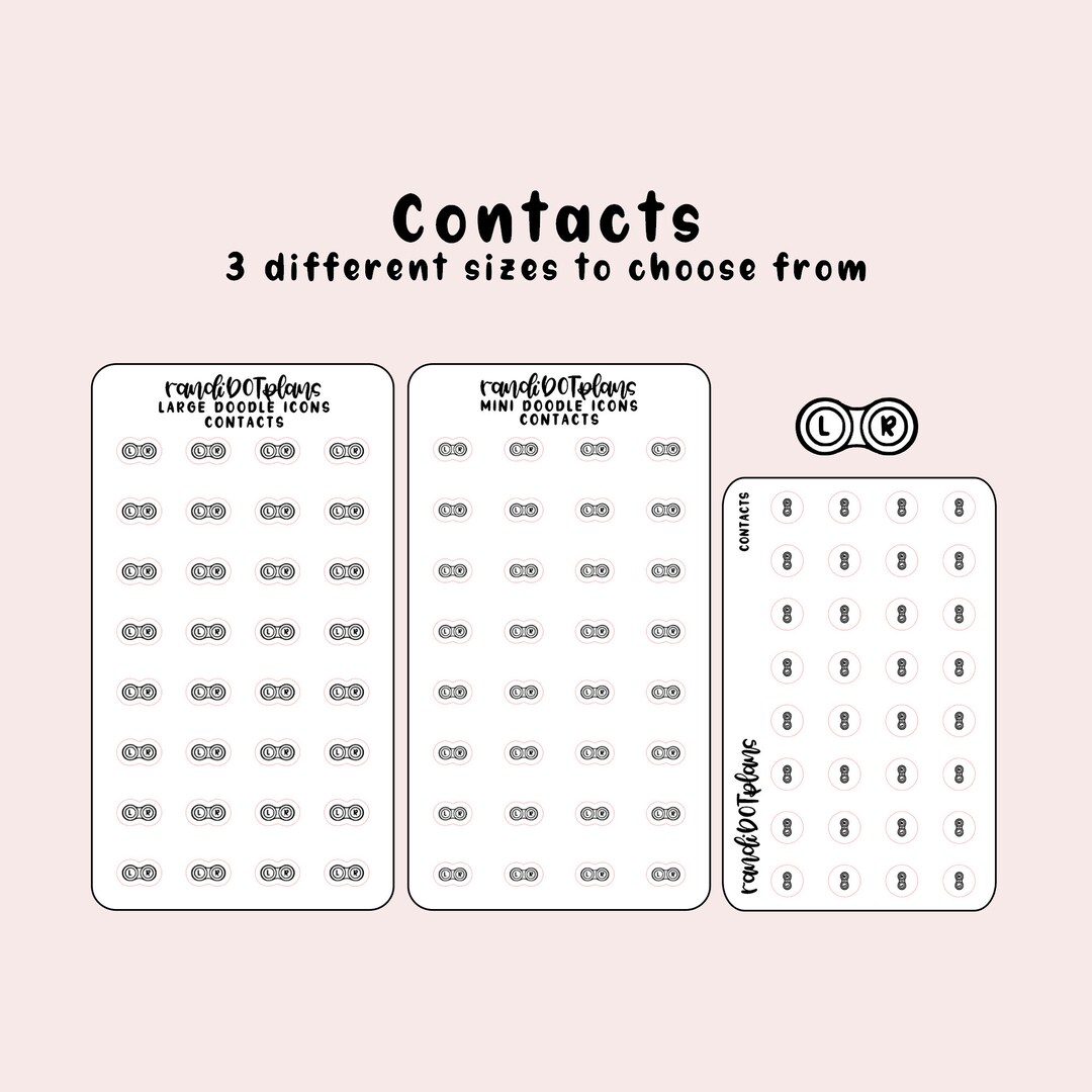 Contacts - Hand Drawn Icon Stickers for Your Paper Planner - Etsy