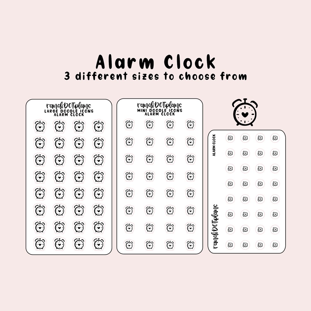 Alarm Clock Hand Drawn Icon Stickers for Your Paper Planner - Etsy