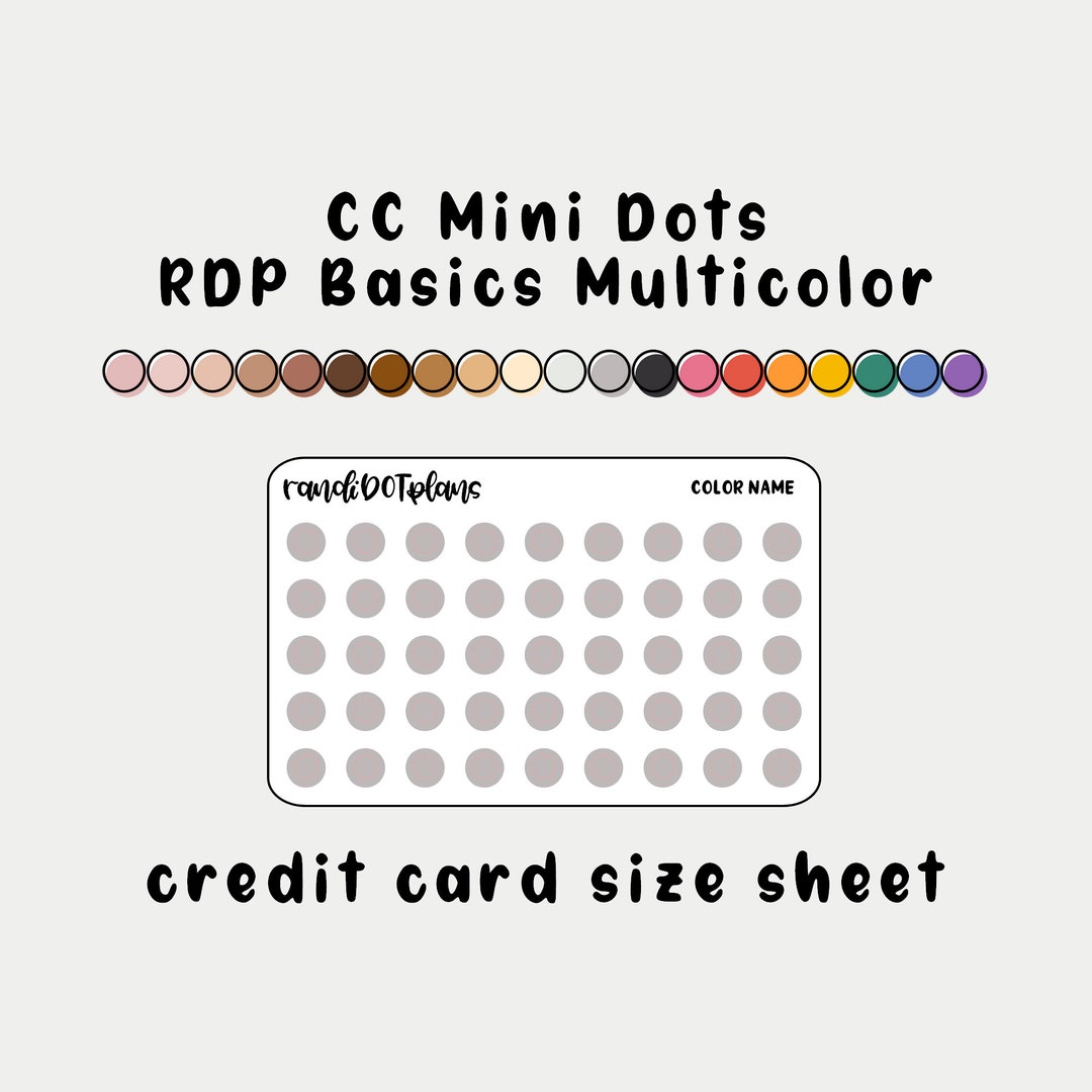 Credit Card Mini Dots - RDP Basics Multicolor - Etsy Credit Card Mini Dots - RDP Basics Multicolor - Etsy