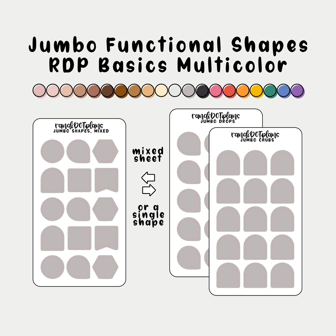 Jumbo Functional Shapes RDP Basics Multicolor - Etsy Jumbo Functional Shapes RDP Basics Multicolor - Etsy