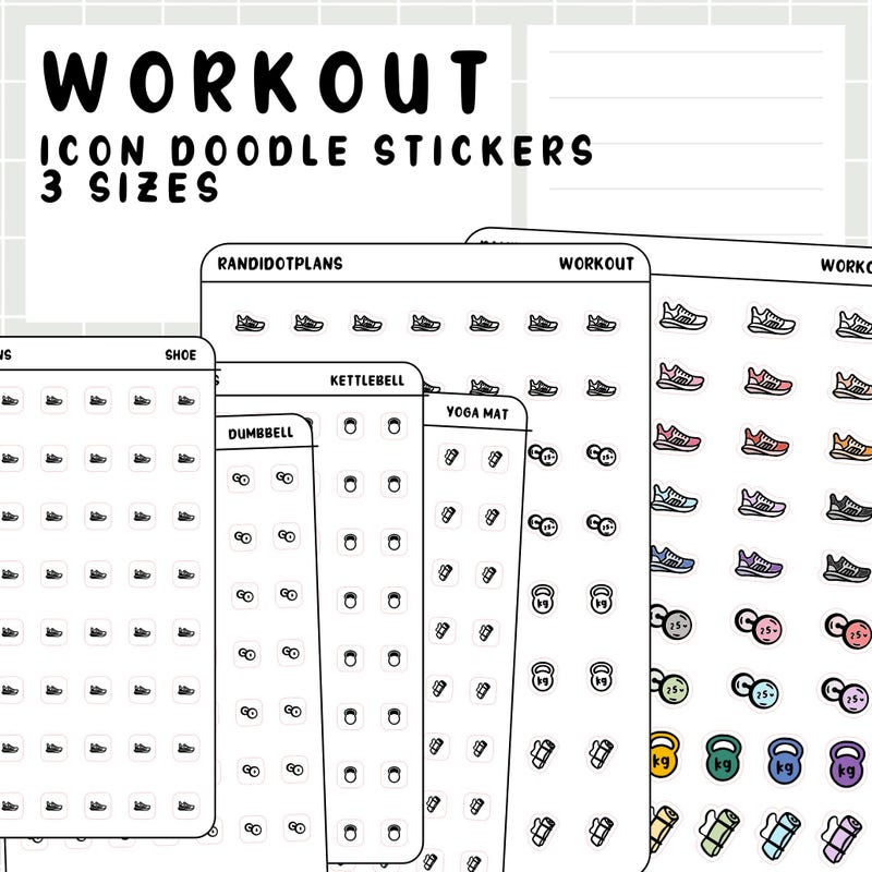 Hand Drawn Icons Sticker - Etsy