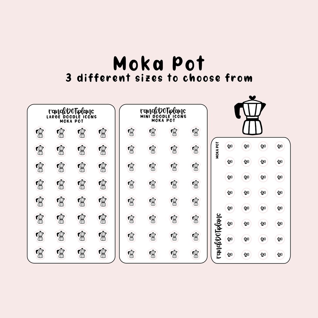 Moka Pot - Hand Drawn Icon Stickers for Your Paper Planner - Etsy