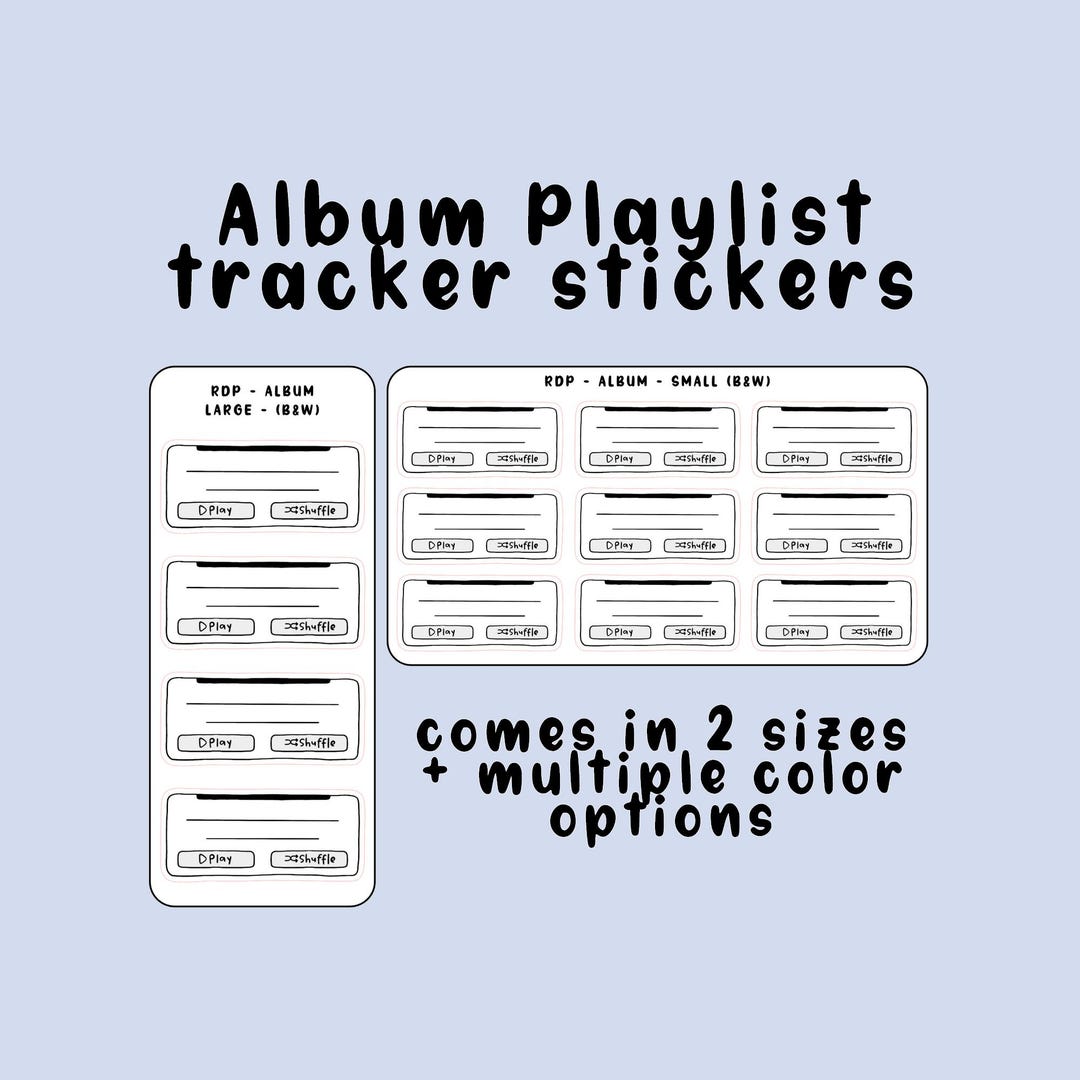 Album Playlist Tracker Stickers - Etsy