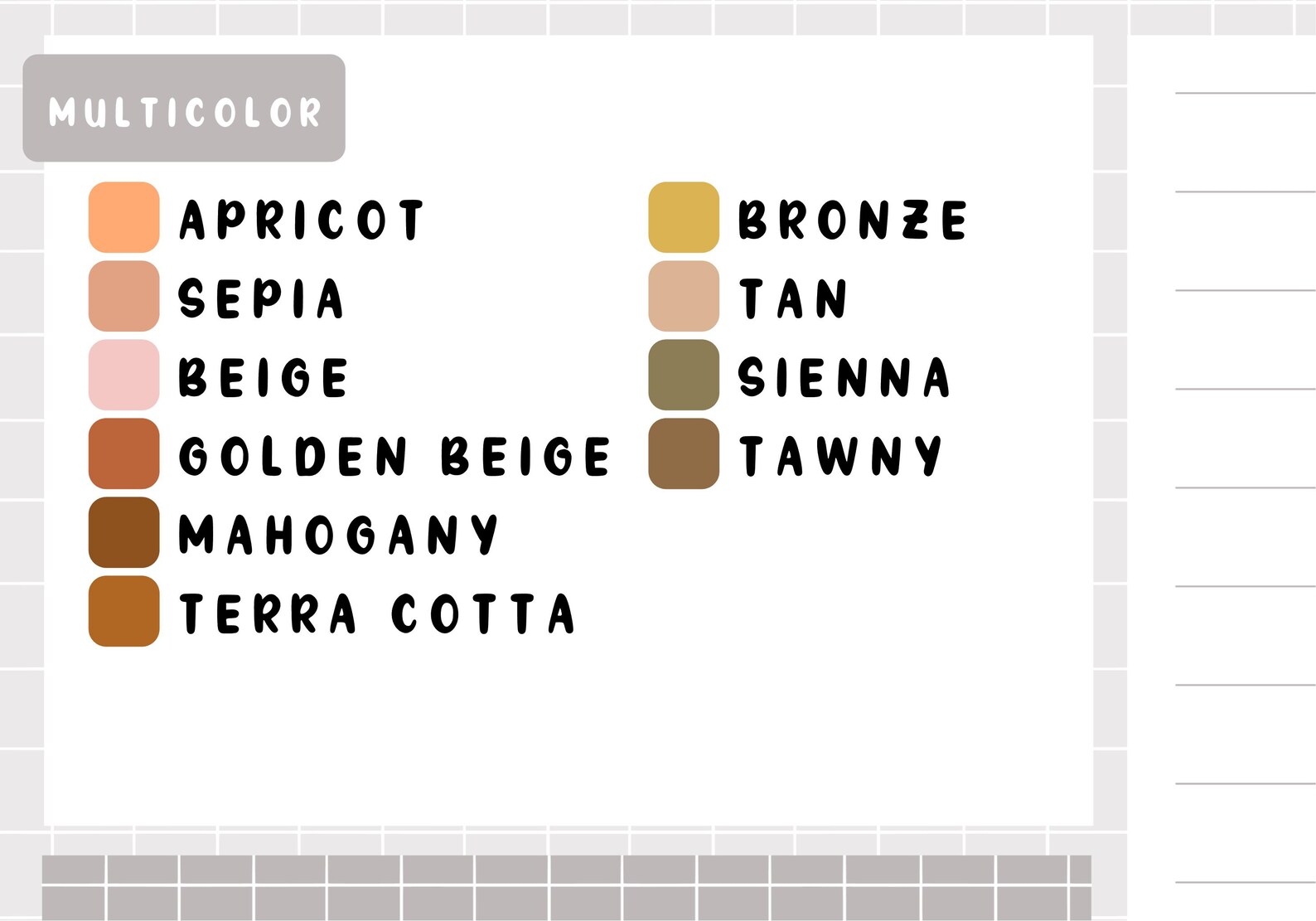 Tab Stickers - Neutral Liner Multicolor - Etsy