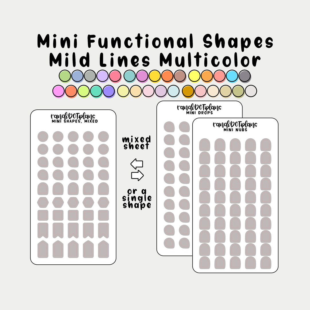 Mini Functional Shapes Mild Liner Multicolor - Etsy