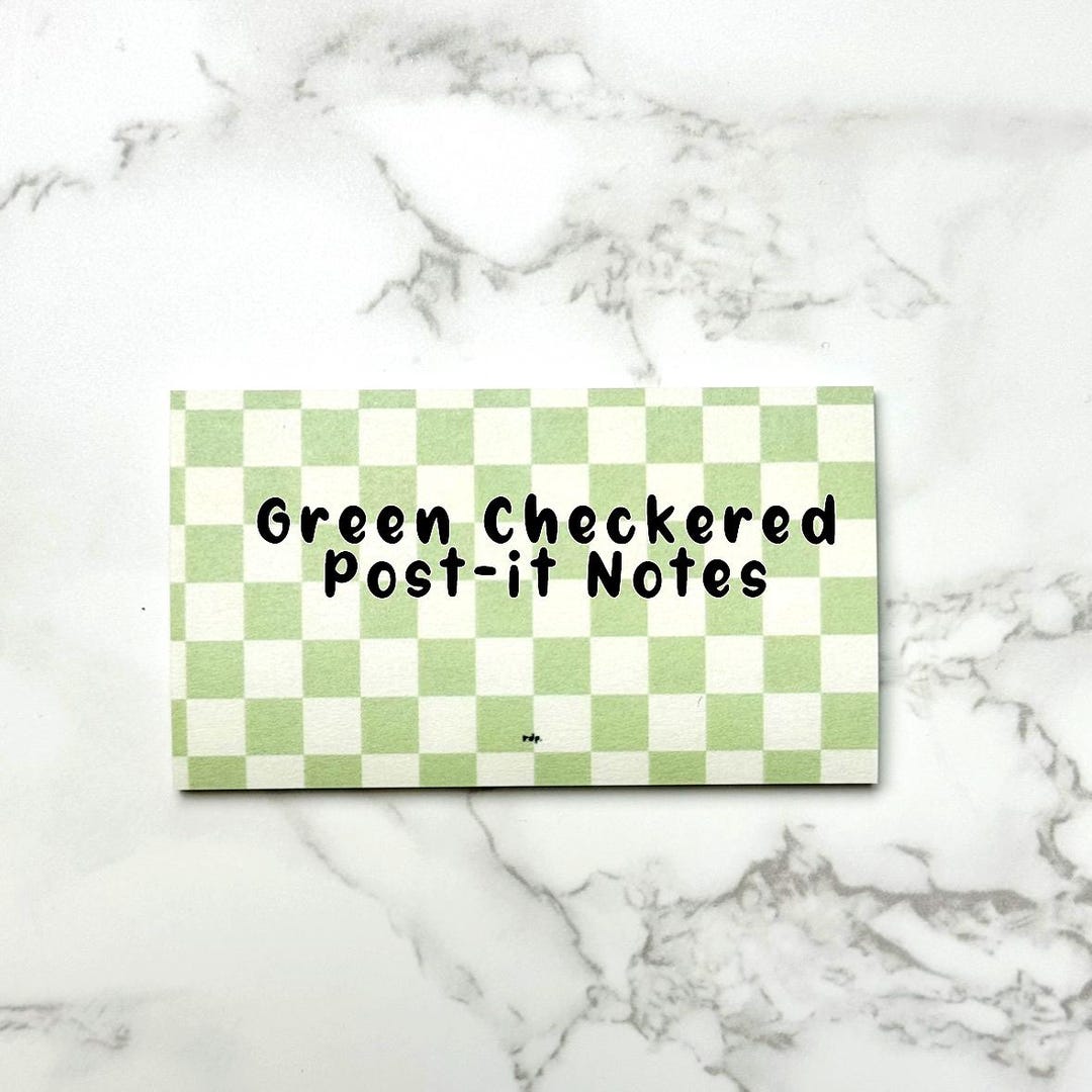 Green Checkered Sticky Note - Limit 2 per Person - Etsy