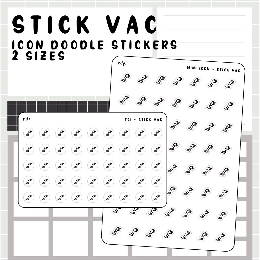 Stick Vacuum - Hand Drawn Icon Stickers for Your Paper Planner - Etsy