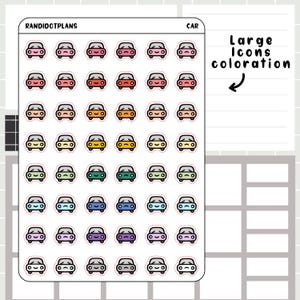 Car - Hand Drawn Icon Stickers for Your Paper Planner - Etsy