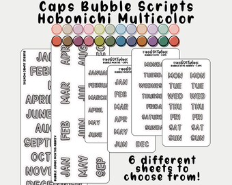 Caps Bubble Scripts RDP Basics Multicolor - Etsy