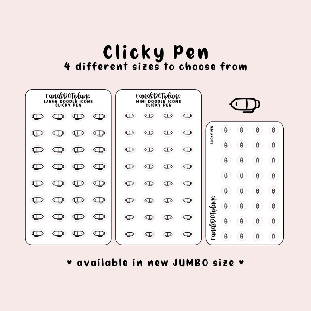 Clicky Pen - Hand Drawn Icon Stickers for Your Paper Planner - Etsy