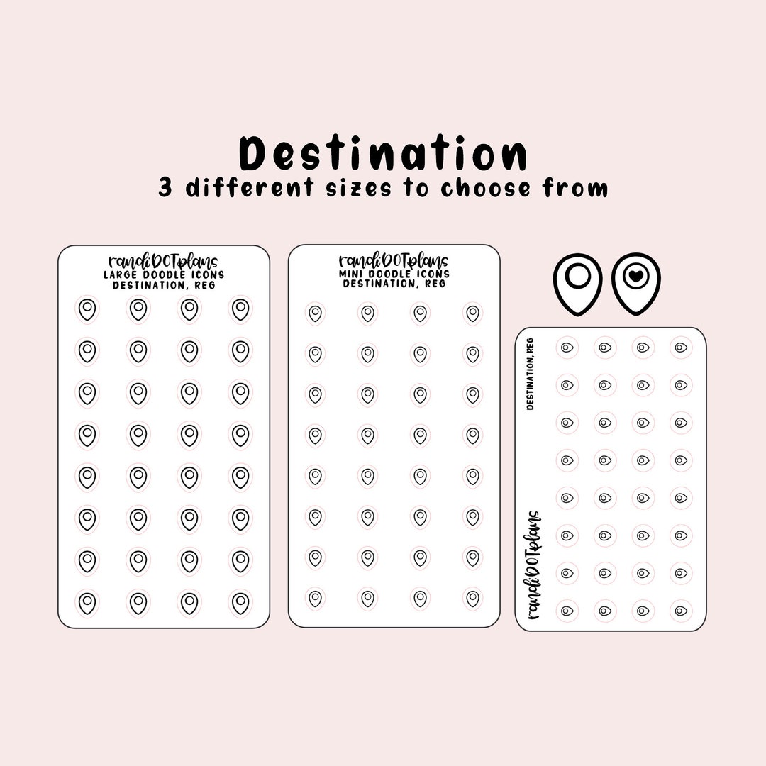 Destination - Hand Drawn Icon Stickers for Your Paper Planner - Etsy