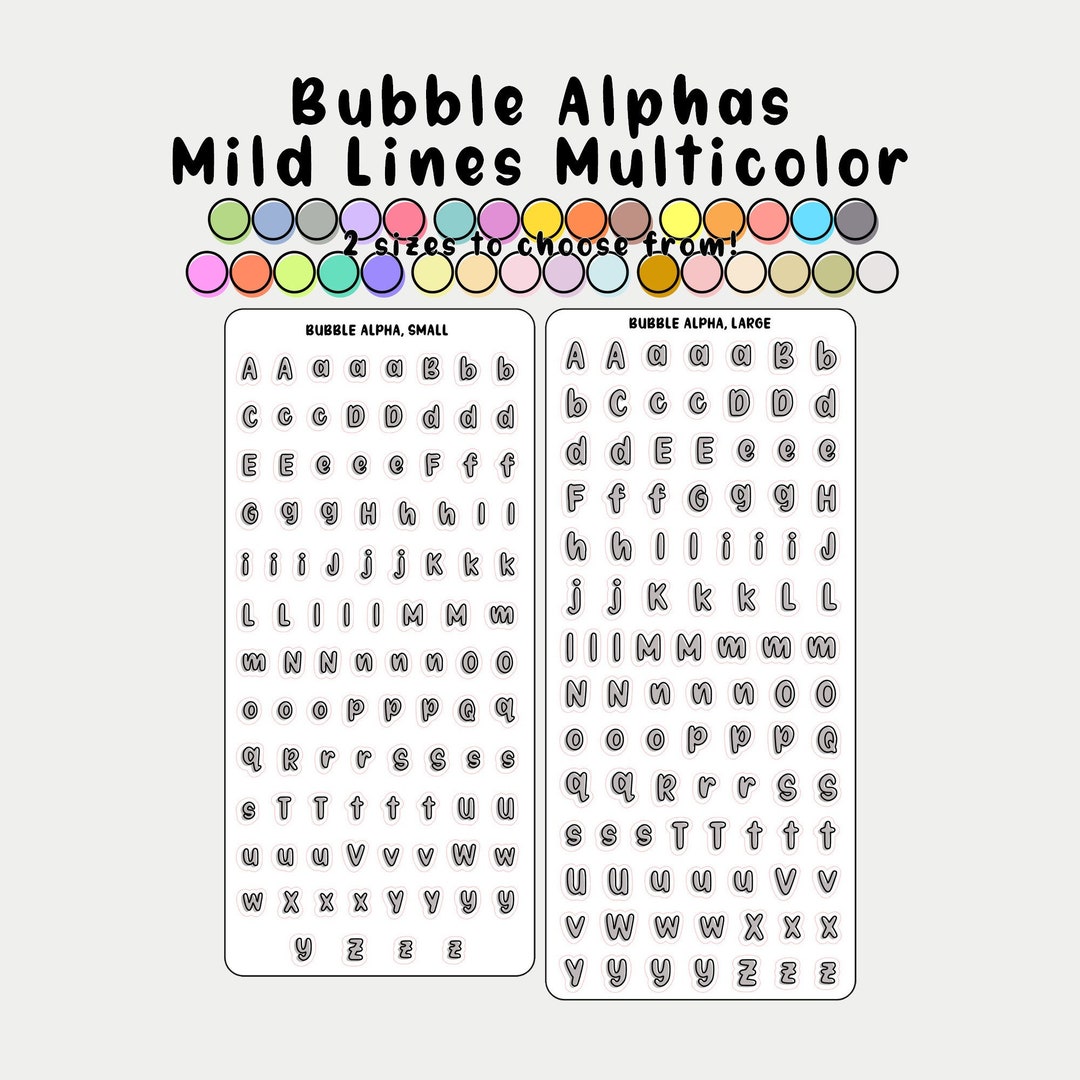 Bubble Alpha Stickers - Mild Liner Multicolor - Etsy