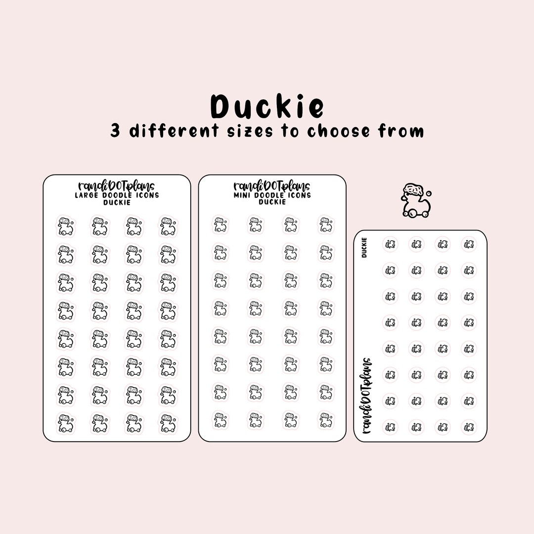 Duckie - Hand Drawn Icon Stickers for Your Paper Planner - Etsy