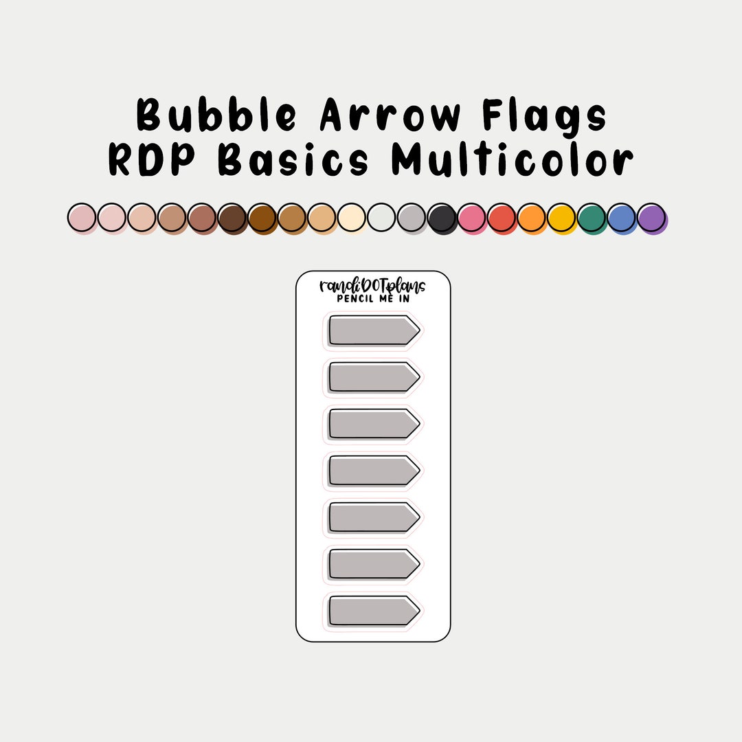 Bubble Arrow Flags RDP Basics Multicolor - Etsy Bubble Arrow Flags RDP Basics Multicolor - Etsy
