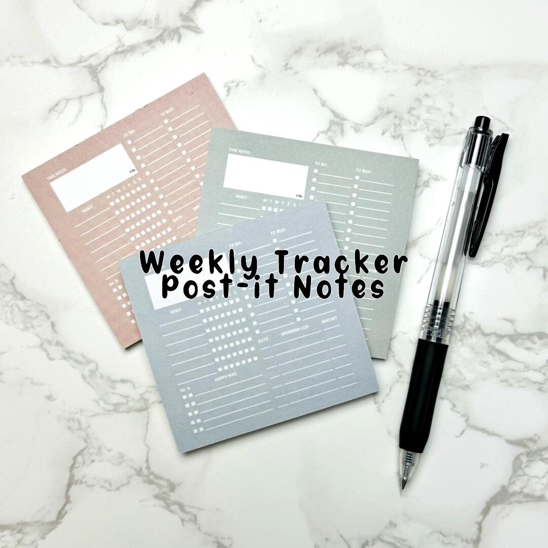 Weekly Tracker Sticky Note - Limit 2 per Person - Etsy