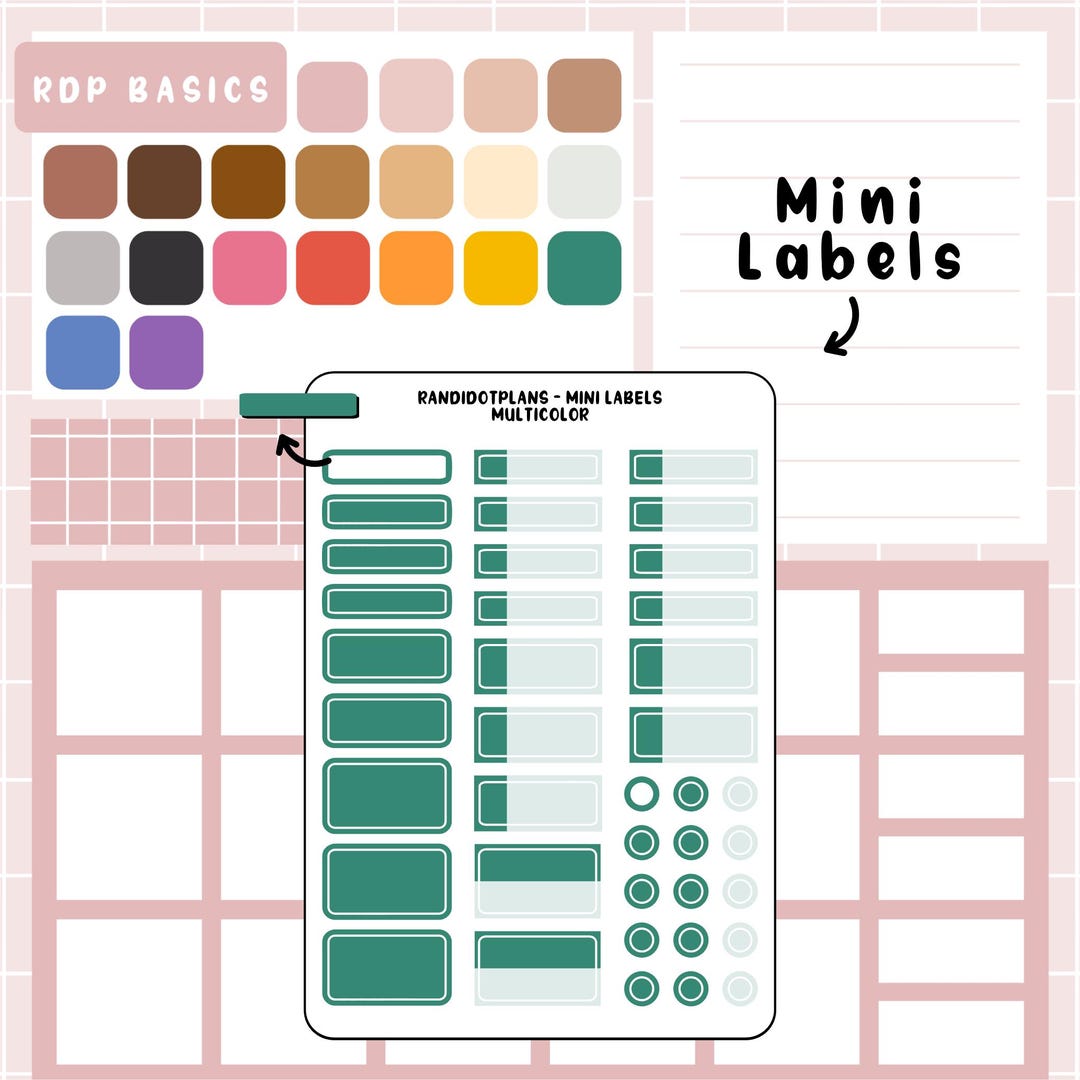 Mini Labels - RDP Basics Multicolor - Etsy