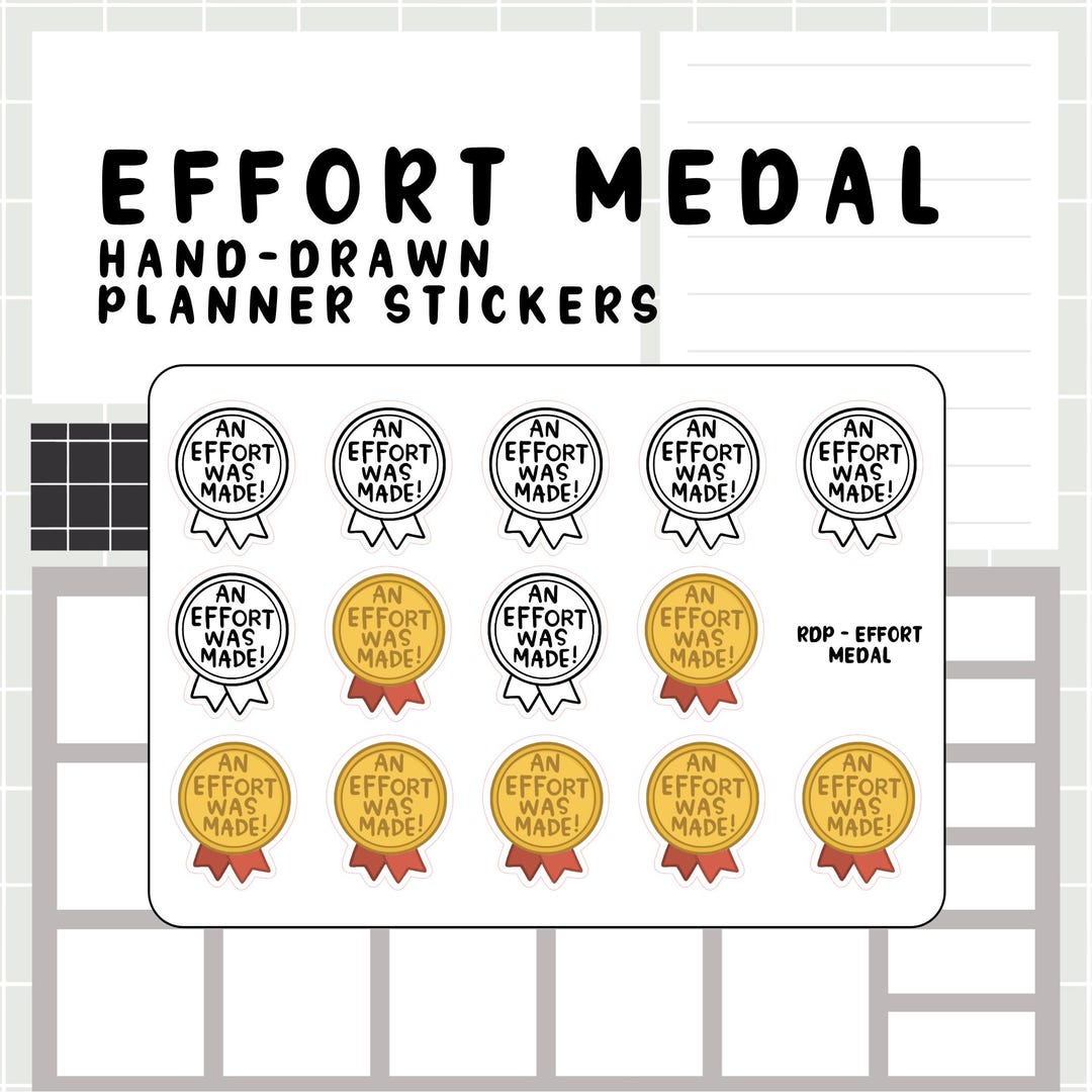 Effort - Hand Drawn Planner Stickers - Etsy