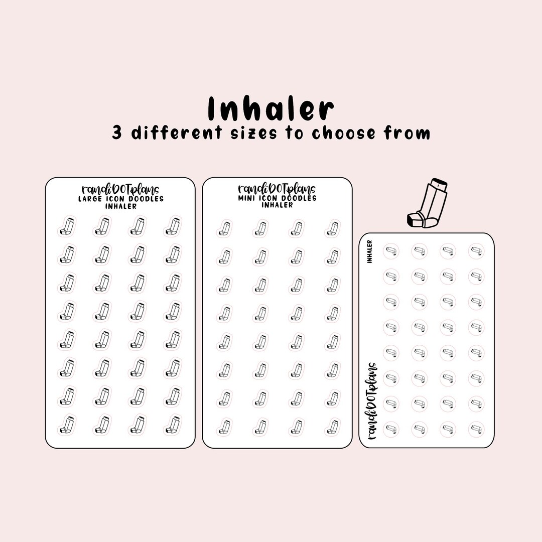 Inhaler - Hand Drawn Icon Stickers for Your Paper Planner - Etsy