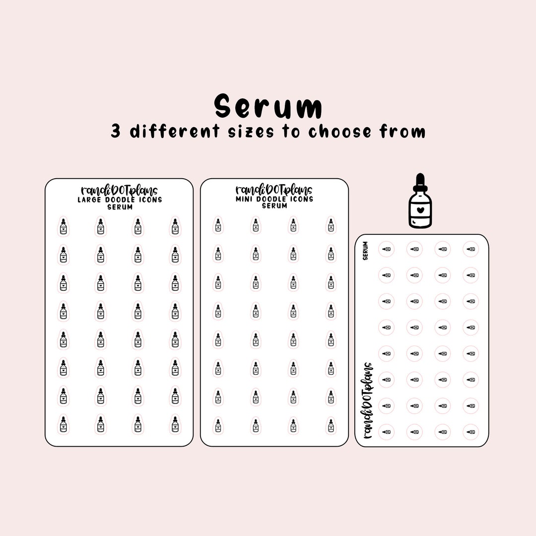 Serum Hand Drawn Icon Stickers for Your Paper Planner - Etsy