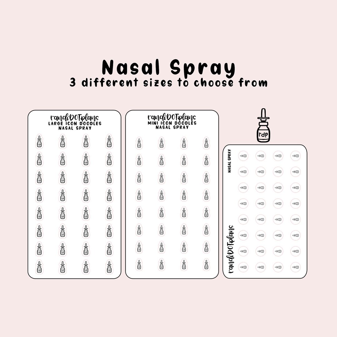 Nasal Spray - Hand Drawn Icon Stickers for Your Paper Planner - Etsy