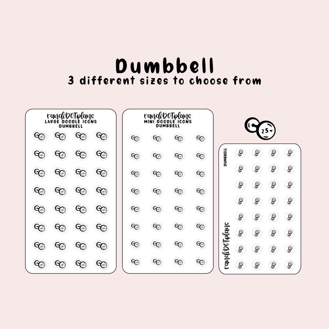 Dumbbell Hand Drawn Icon Stickers for Your Paper Planner - Etsy