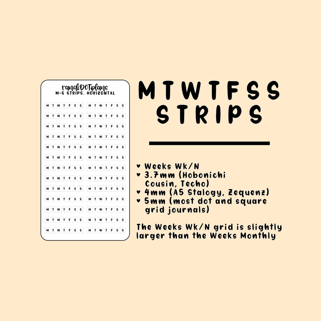 MTWTFSS Strips - Etsy