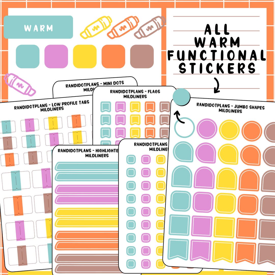 WARM Functional Stickers - Mild Liner Multicolor - Etsy