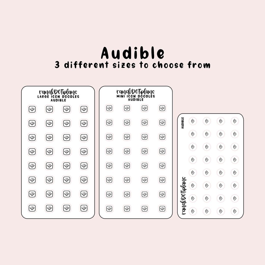 Audible - Hand Drawn Icon Stickers for Your Paper Planner - Etsy