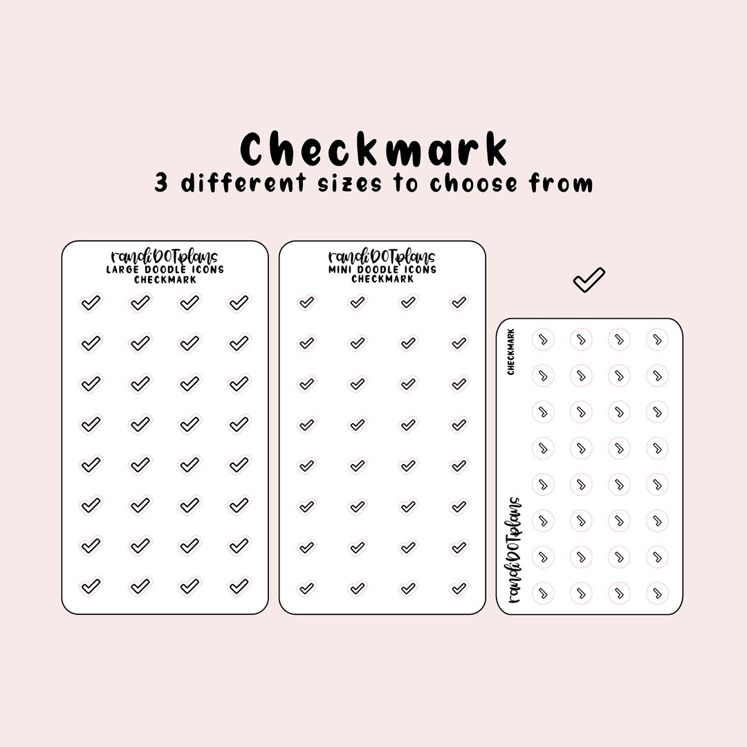 Checkmark - Hand Drawn Icon Stickers for Your Paper Planner - Etsy